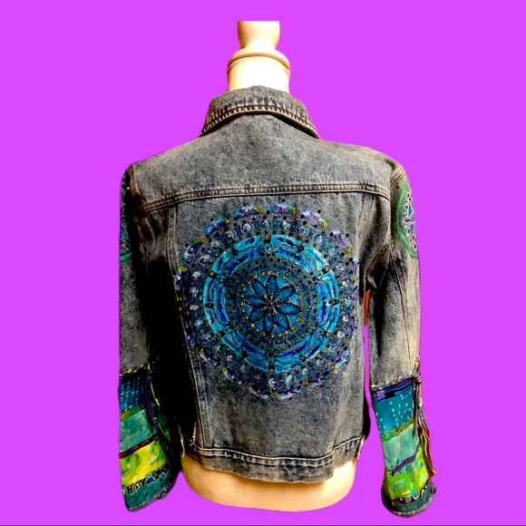 Pamynthia Designs | Jackets & Coats | Mandala Crystal Embellished Jean ...